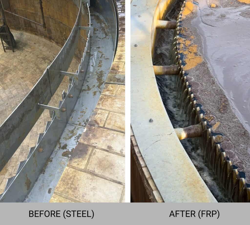 Replacing a Steel Overflow Launder with FRP